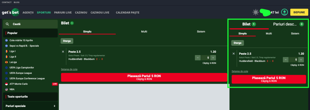 Verificare Bilet Get's Bet - Vezi Rezultate Pariuri Sportive